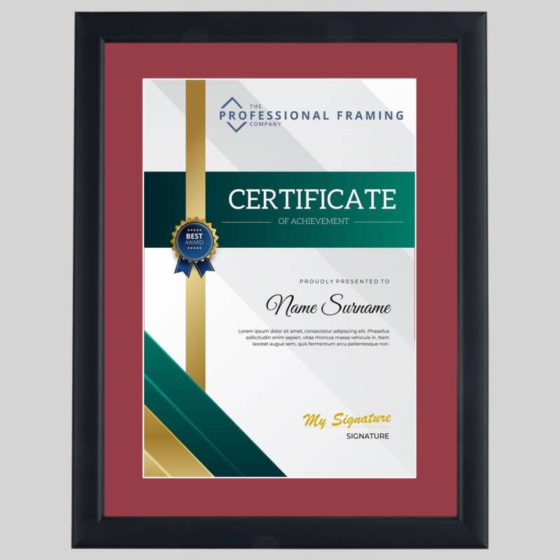 Combat Sport Certificate Frames | Professional Framing Company