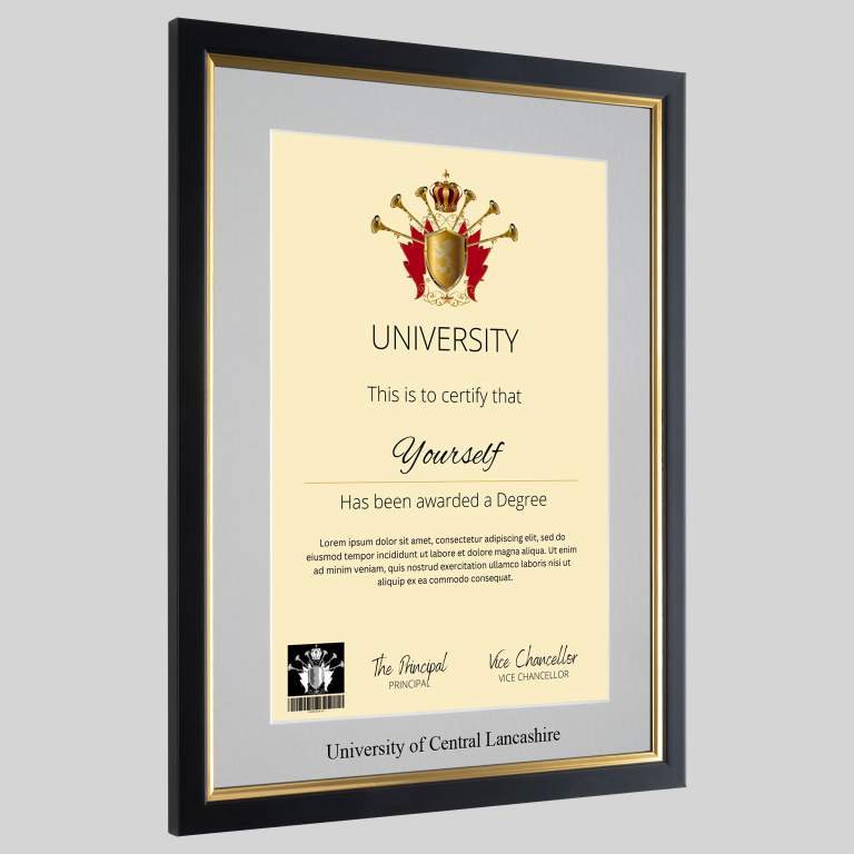 University of Central Lancashire graduation certificate Frame ...
