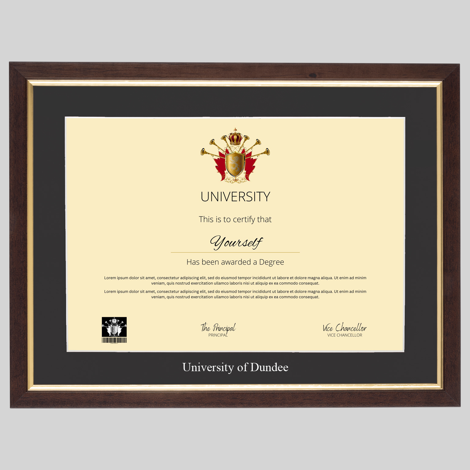 University of Dundee graduation certificate Frame | Professional ...