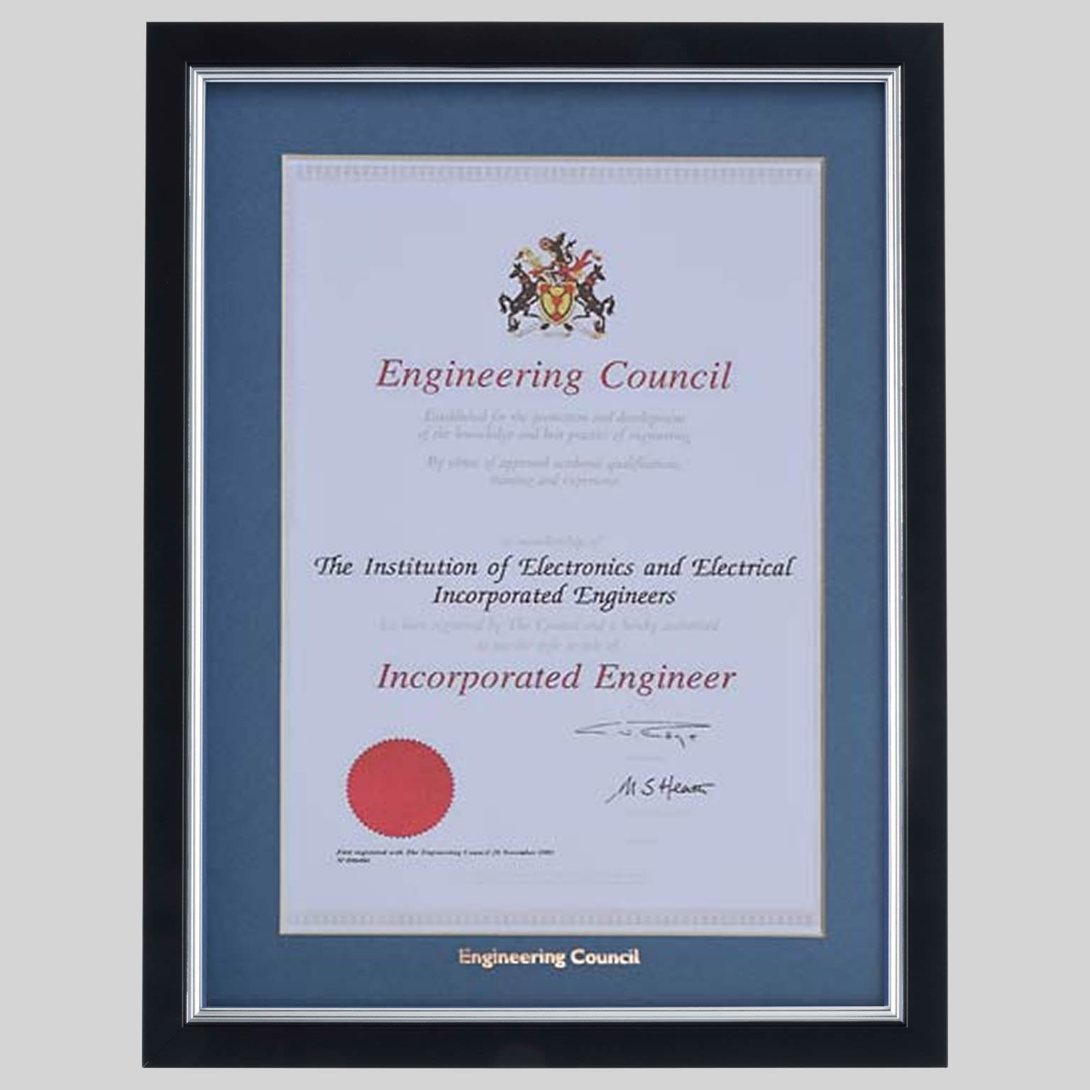 Engineering Council certificate frame | Professional Framing Company