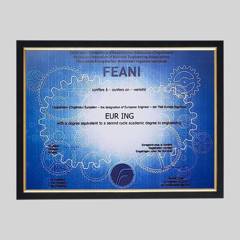 Certificate Frames for Engineering Qualifications