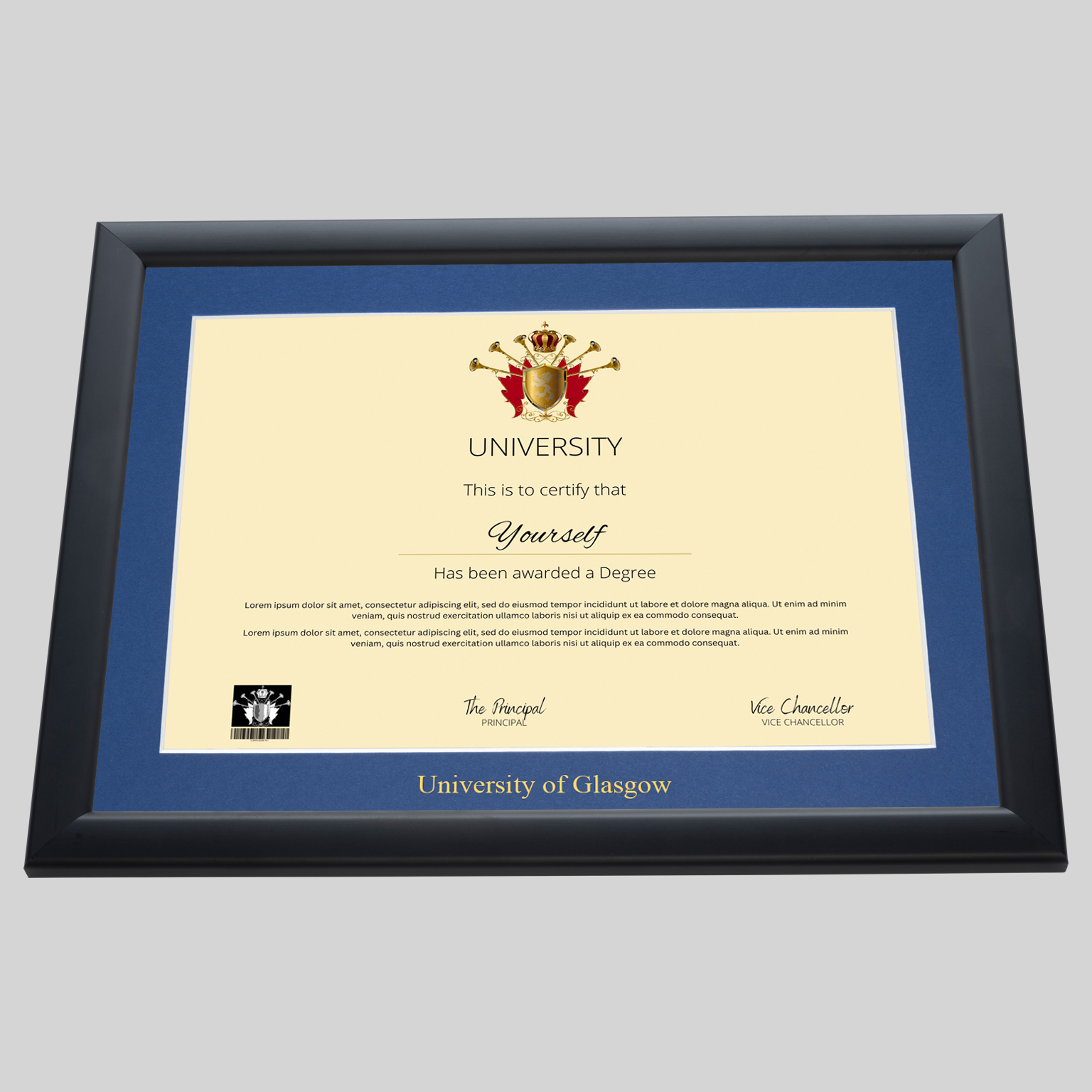 University of Glasgow graduation certificate Frame - Professional ...