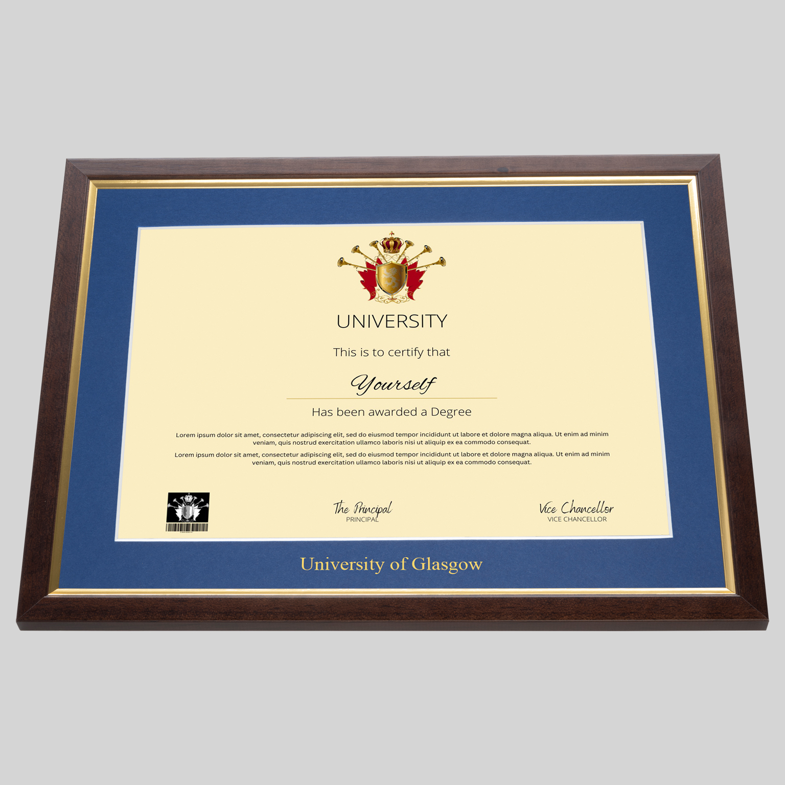 University of Glasgow graduation certificate Frame - Professional ...
