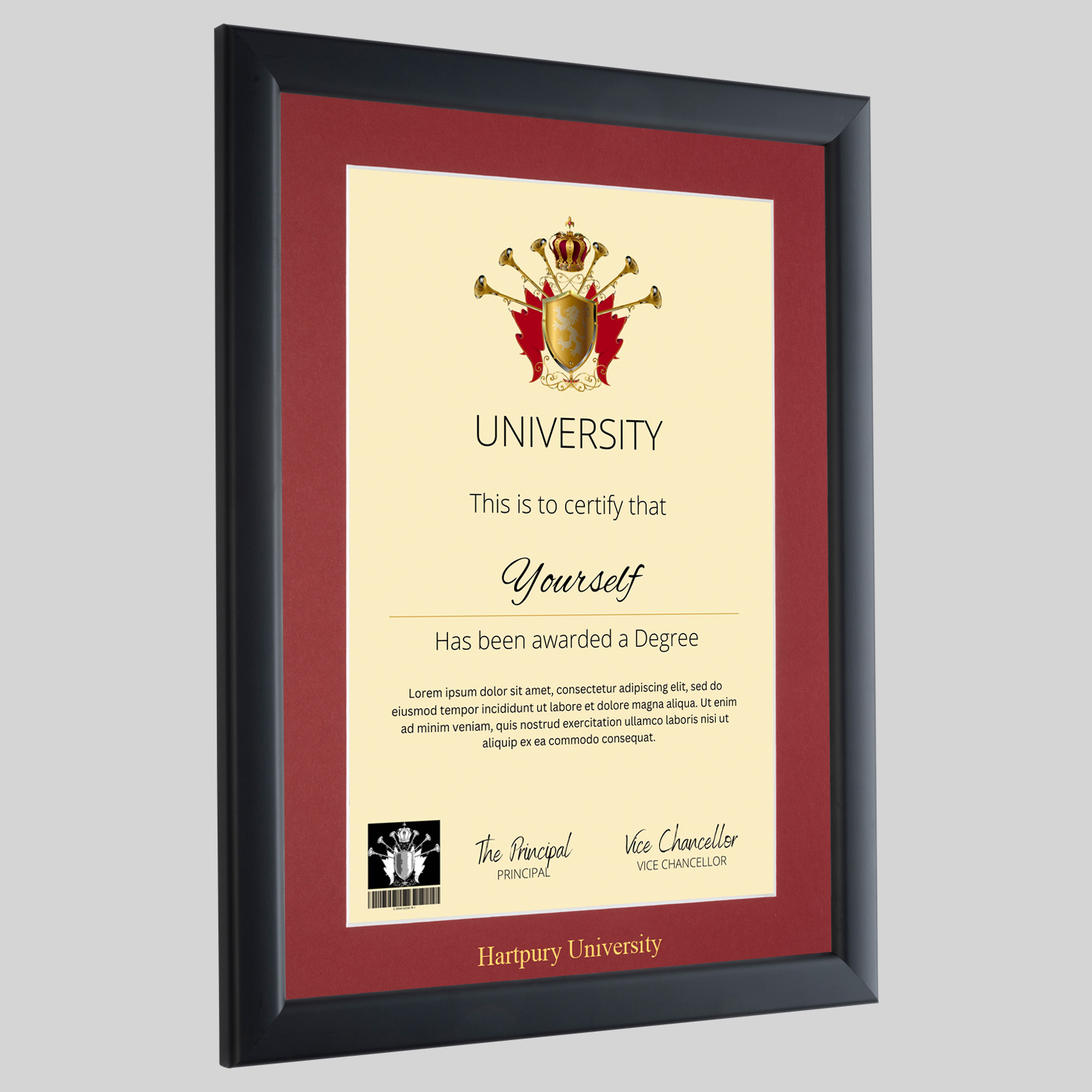 Hartpury University graduation certificate Frame | Professional Framing ...