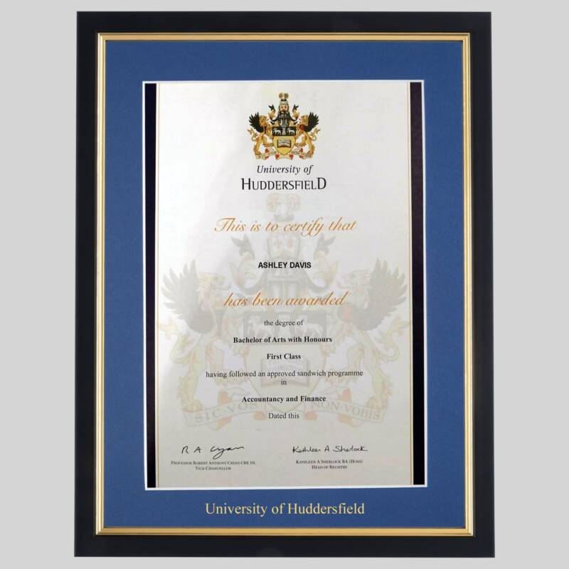University of Huddersfield graduation certificate Frame | Professional ...