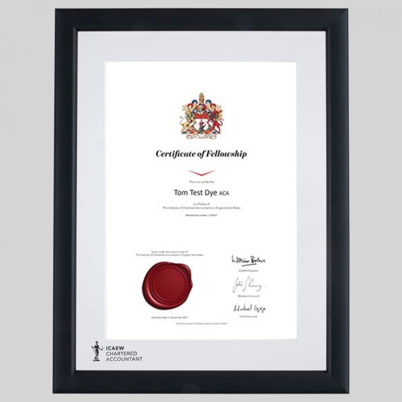 ICAEW certificate frame | Professional Framing Company