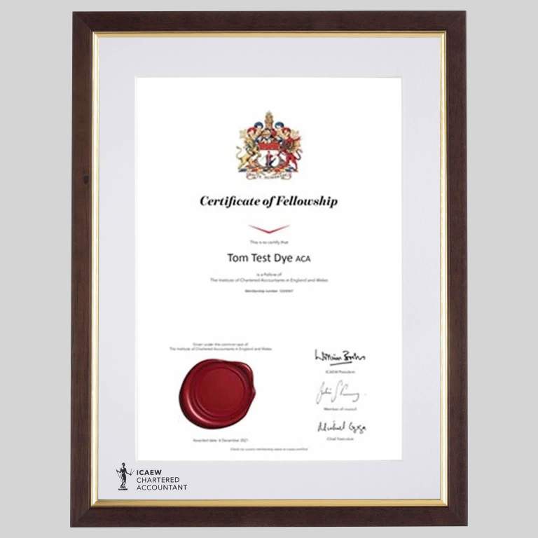ICAEW certificate frame | Professional Framing Company