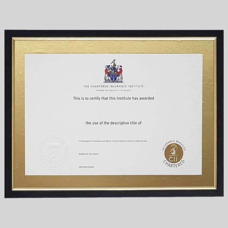 Chartered Insurance Institute (CII) - Corporate certificate frame ...