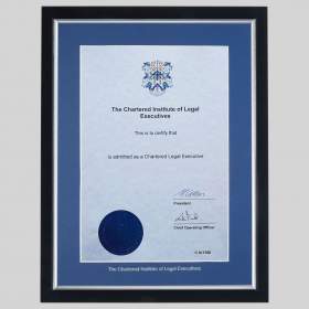 Chartered Institute of Legal Executives certificate frame ...