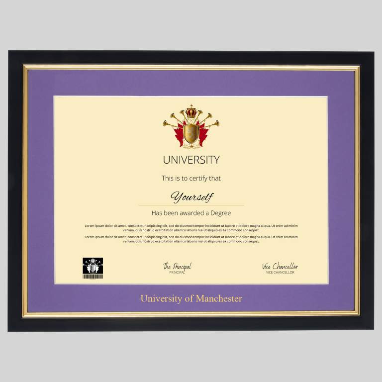 University of Manchester graduation certificate Frame | Pro Frame Co