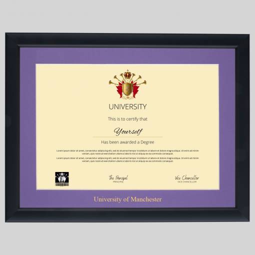 University of Manchester graduation certificate Frame - Professional Framing Company