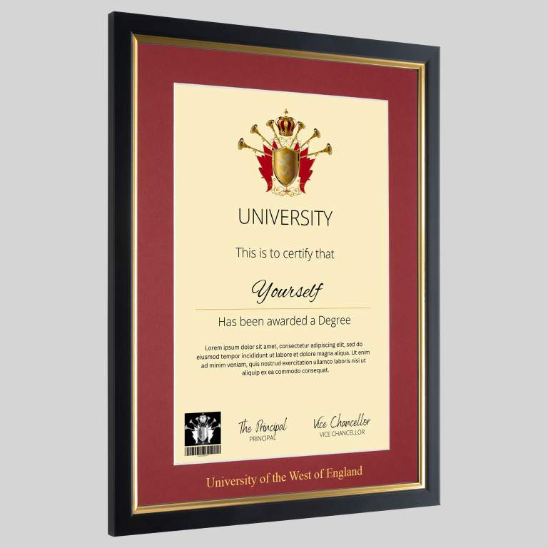 University of the West of England graduation certificate Frame ...