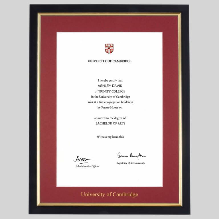 University of Cambridge graduation certificate Frame | Professional ...