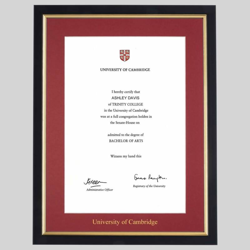 University of Cambridge graduation certificate Frame | Professional ...
